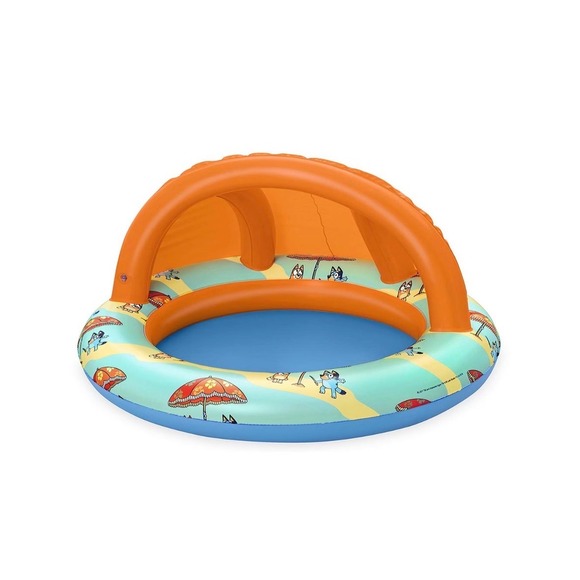 Bluey | Swim | Bluey Shaded Baby Pool Inflatable Sun Protection Water ...